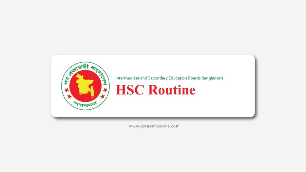 HSC Routine 2025 PDF Download - All Education Boards - GST Admission 2025
