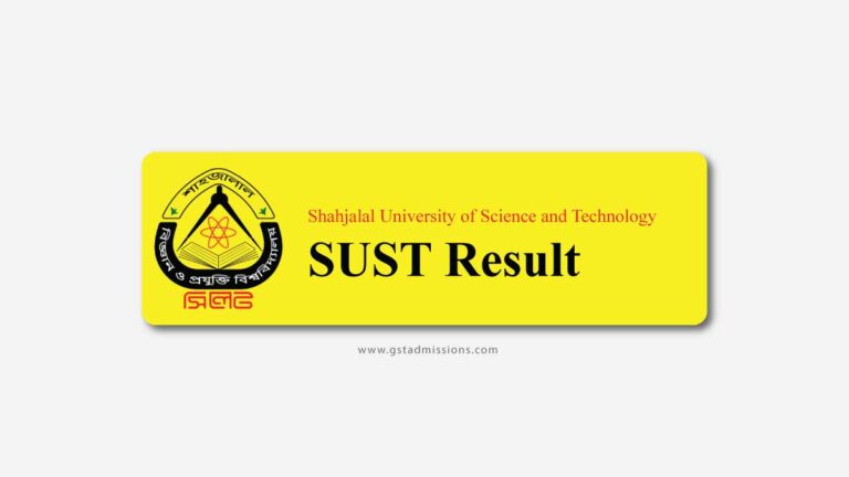 SUST Result 2025 - A and B Unit Merit and Waiting List - GST Admission ...